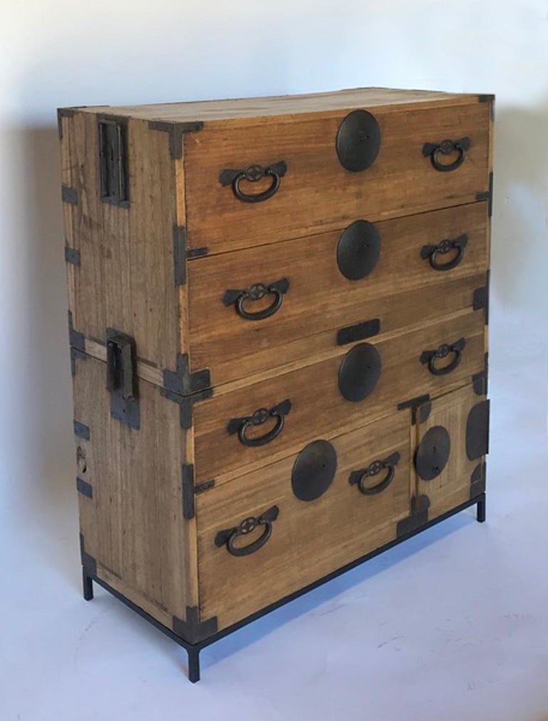 Antique Japanese Tansu on Custom Stand at 1stDibs