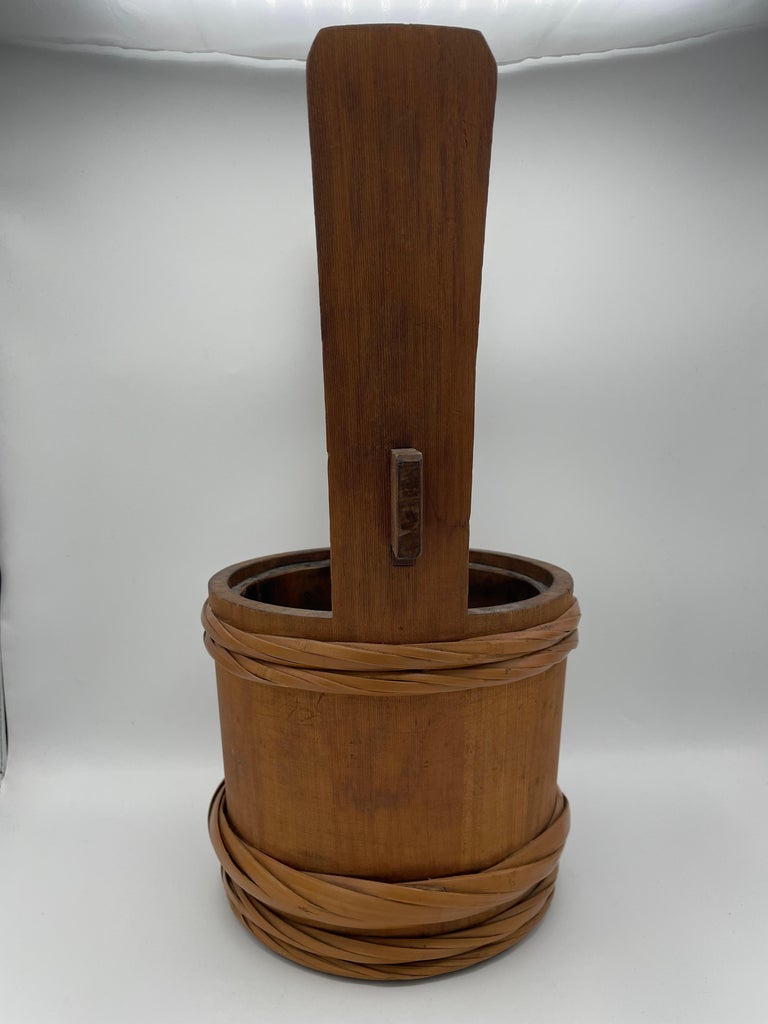 Antique Japanese Wooden Bucket 1950s-1970s For Sale at 1stDibs