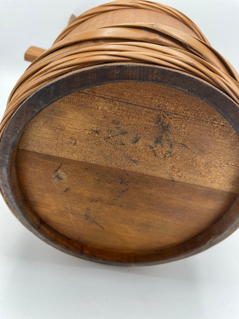 Antique Japanese Wooden Bucket 1950s-1970s For Sale at 1stDibs