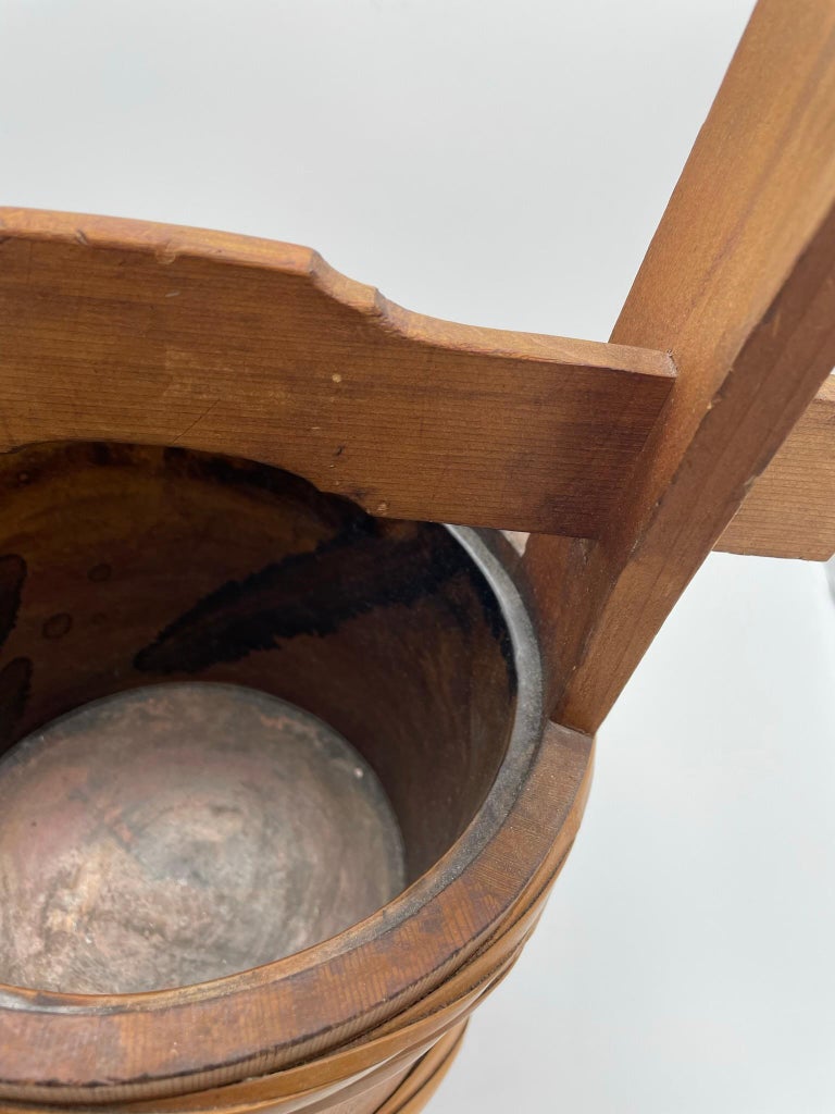 Antique Japanese Wooden Bucket 1950s-1970s For Sale at 1stDibs