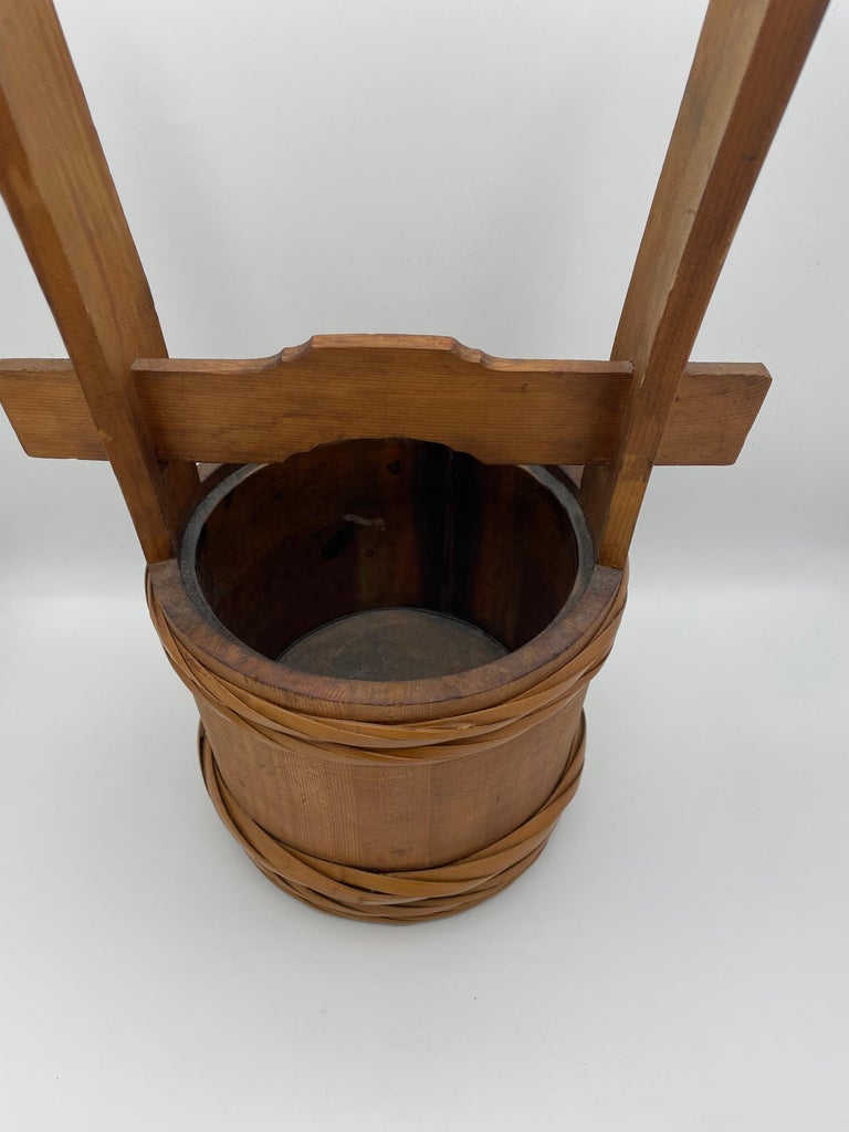 Antique Japanese Wooden Bucket 1950s-1970s For Sale at 1stDibs