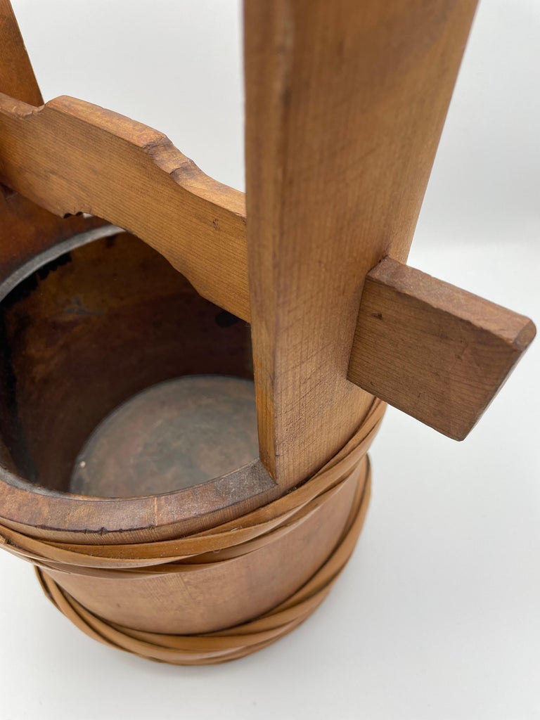 Antique Japanese Wooden Bucket 1950s-1970s For Sale at 1stDibs