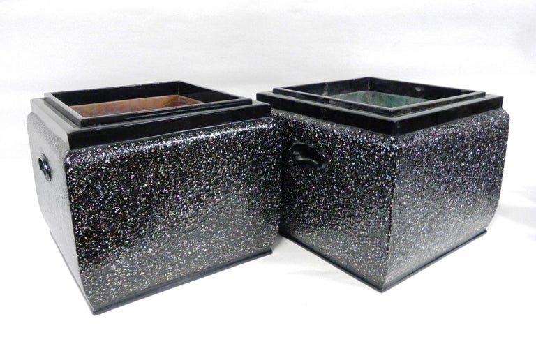 Antique Japanese Wooden Hibachi, Black Lacquer and Mother-of-pearl ...