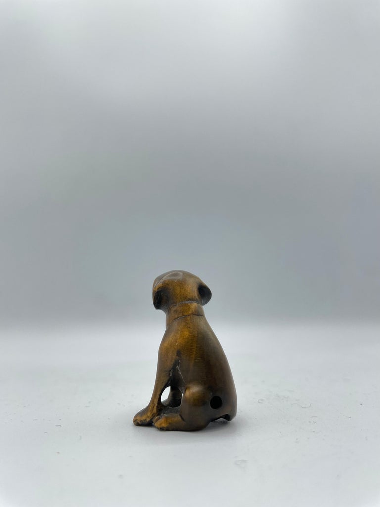 Antique Japanese Wooden Netsuke 'Dog' Meiji Era 1900s For Sale at 1stDibs