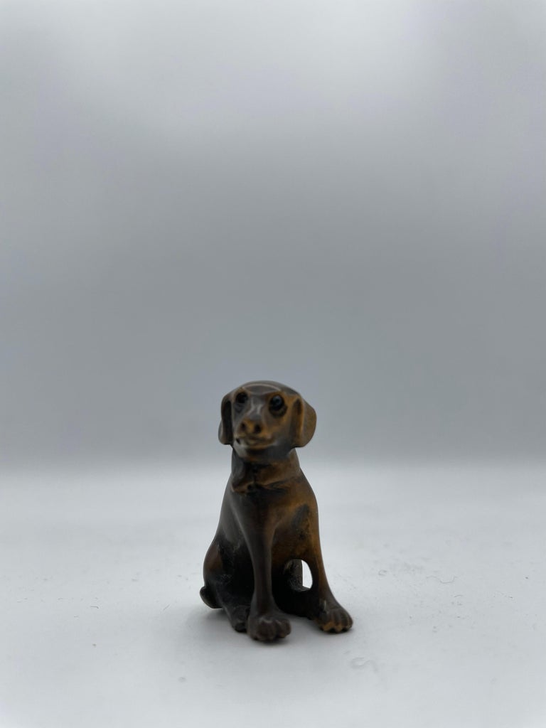 Antique Japanese Wooden Netsuke 'Dog' Meiji Era 1900s For Sale at 1stDibs
