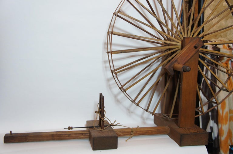 Antique Japanese Wooden Spinning Wheel Showa Era, 1960s For Sale at 1stDibs
