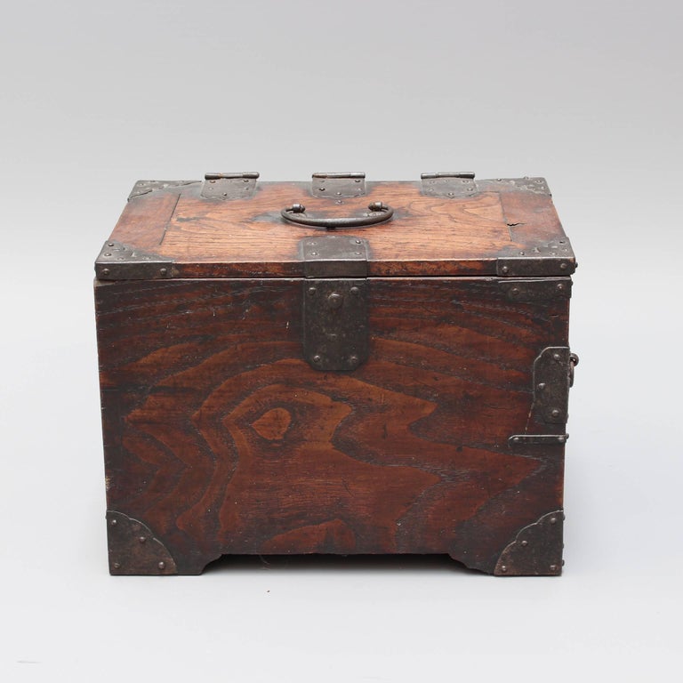 Antique Japanese Wooden Writing Box with Decorative Hardware 'Meiji Era ...