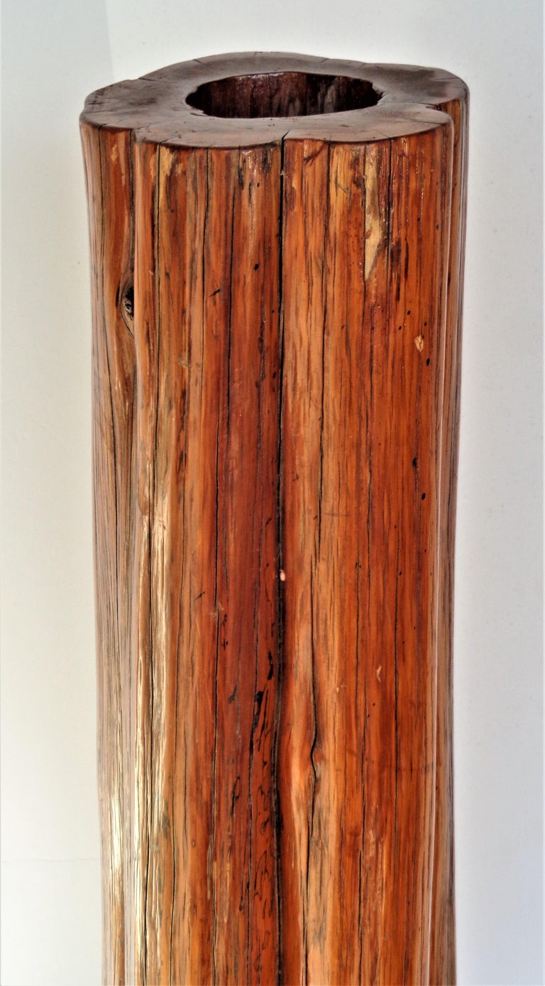 Antique Japanese Yew Wood Tree Trunk Ikebana Vase Planter For Sale at ...
