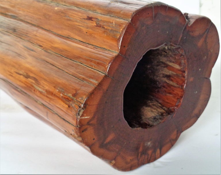 Antique Japanese Yew Wood Tree Trunk Ikebana Vase Planter For Sale at ...