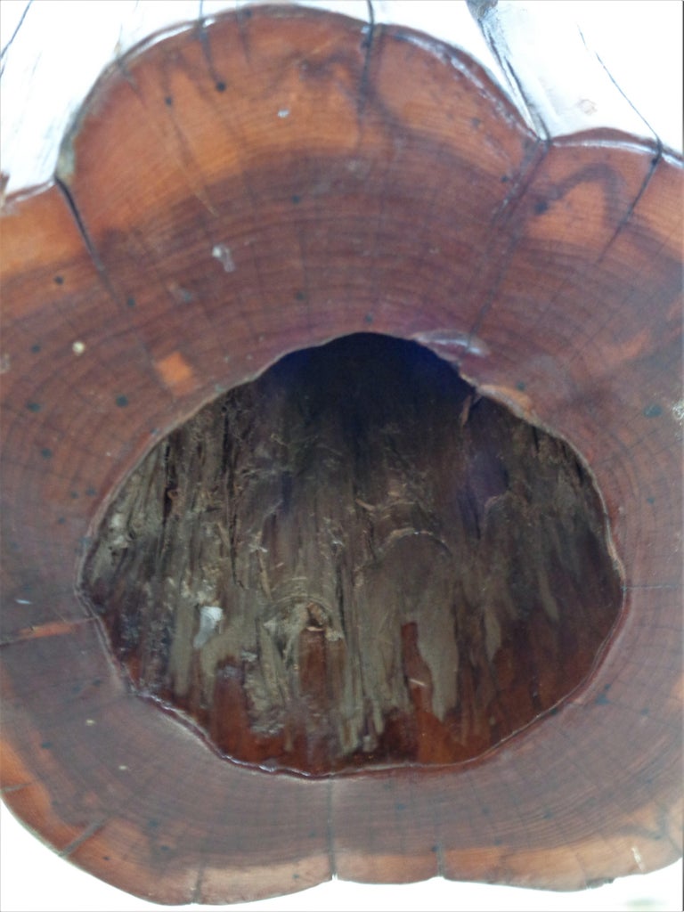 Antique Japanese Yew Wood Tree Trunk Ikebana Vase Planter For Sale at ...