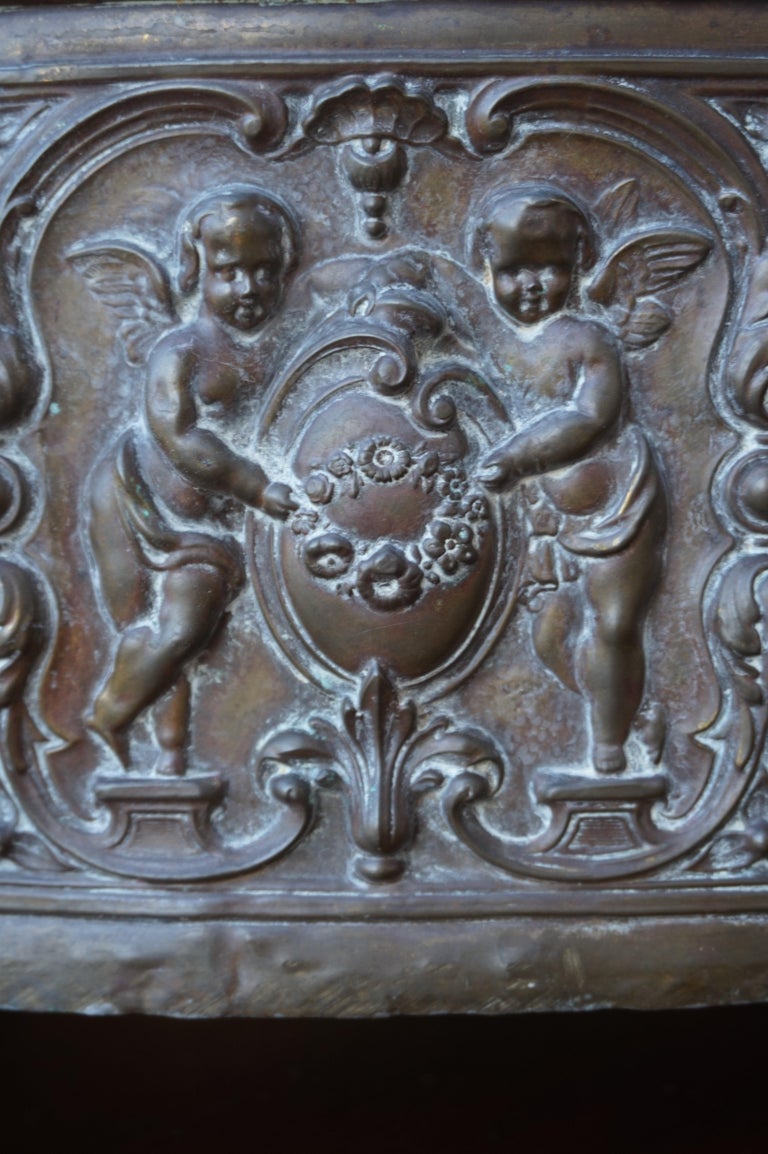 Antique Jardiniere / Planter Embossed, Angels in Deep Relief, Original ...