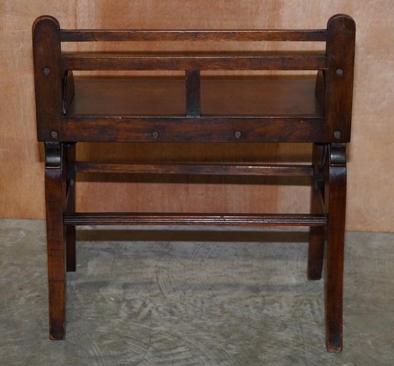 Antique Jas Shoolbred Hall Bench with Brass Mounts and Walnut Frame ...
