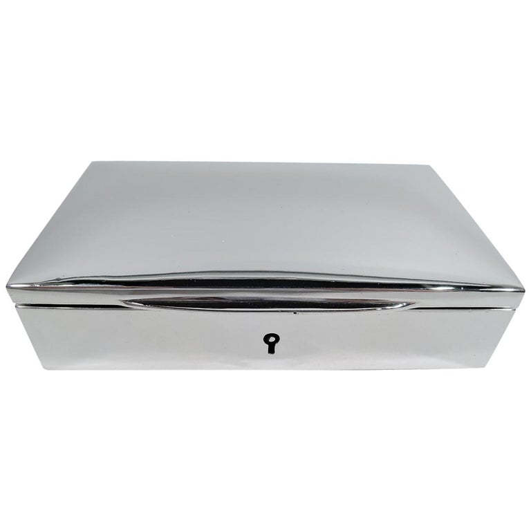 Antique JE Caldwell American Modern Sterling Silver Desk Box at 1stDibs