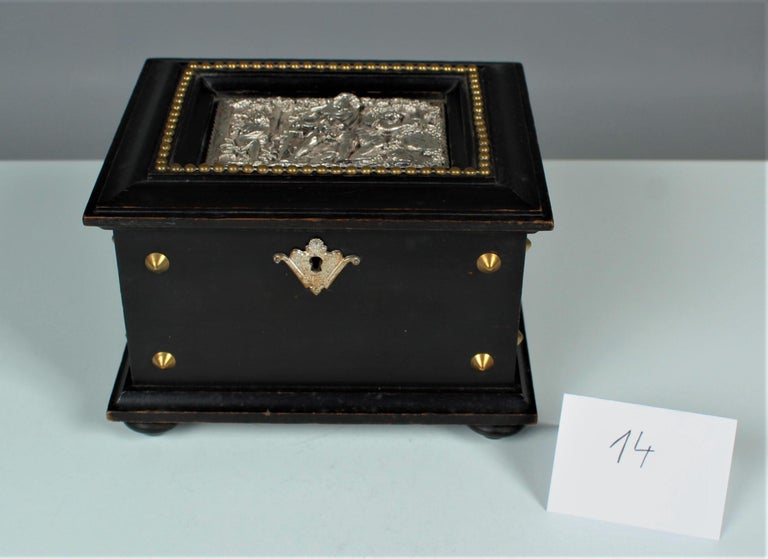 Antique Jewelry Box, Small Chest, Silver Ornament, circa 1900 For Sale ...