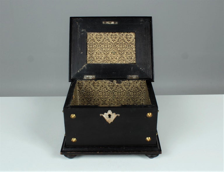 Antique Jewelry Box, Small Chest, Silver Ornament, circa 1900 For Sale ...
