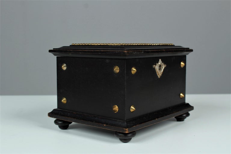 Antique Jewelry Box, Small Chest, Silver Ornament, circa 1900 For Sale ...