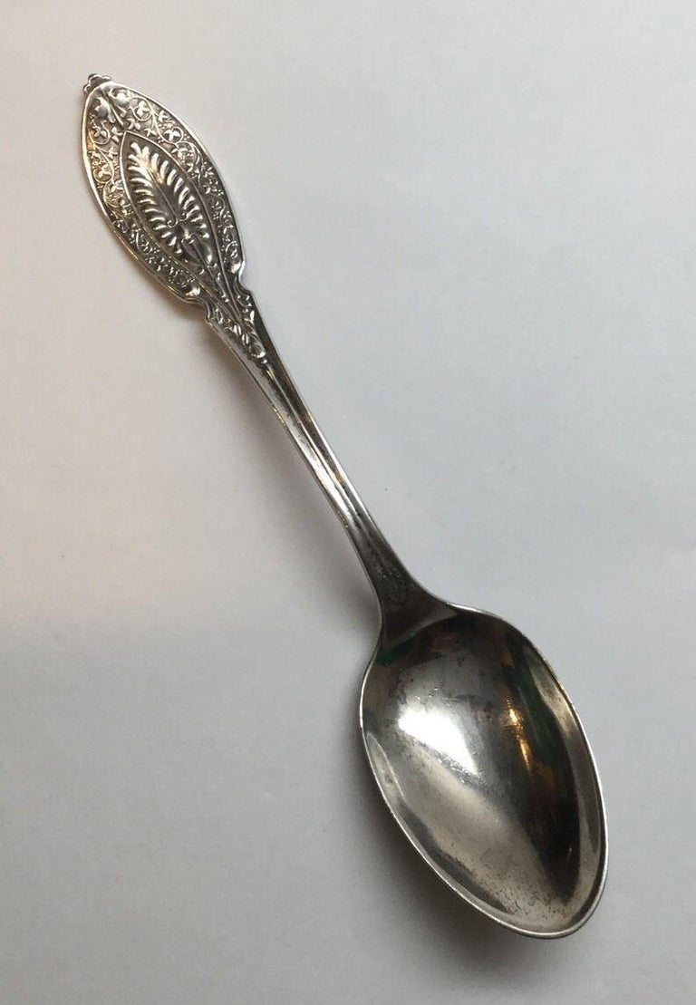 Antique John Polhamus Sterling Silver 4 Coffee Spoons and Master Salt ...