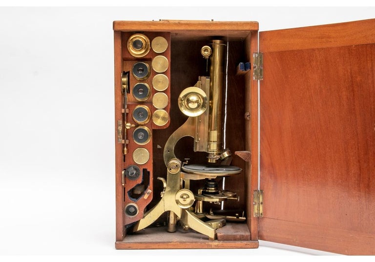 Antique J.Swift and Sons Brass Presentation Challenge Microscope and ...