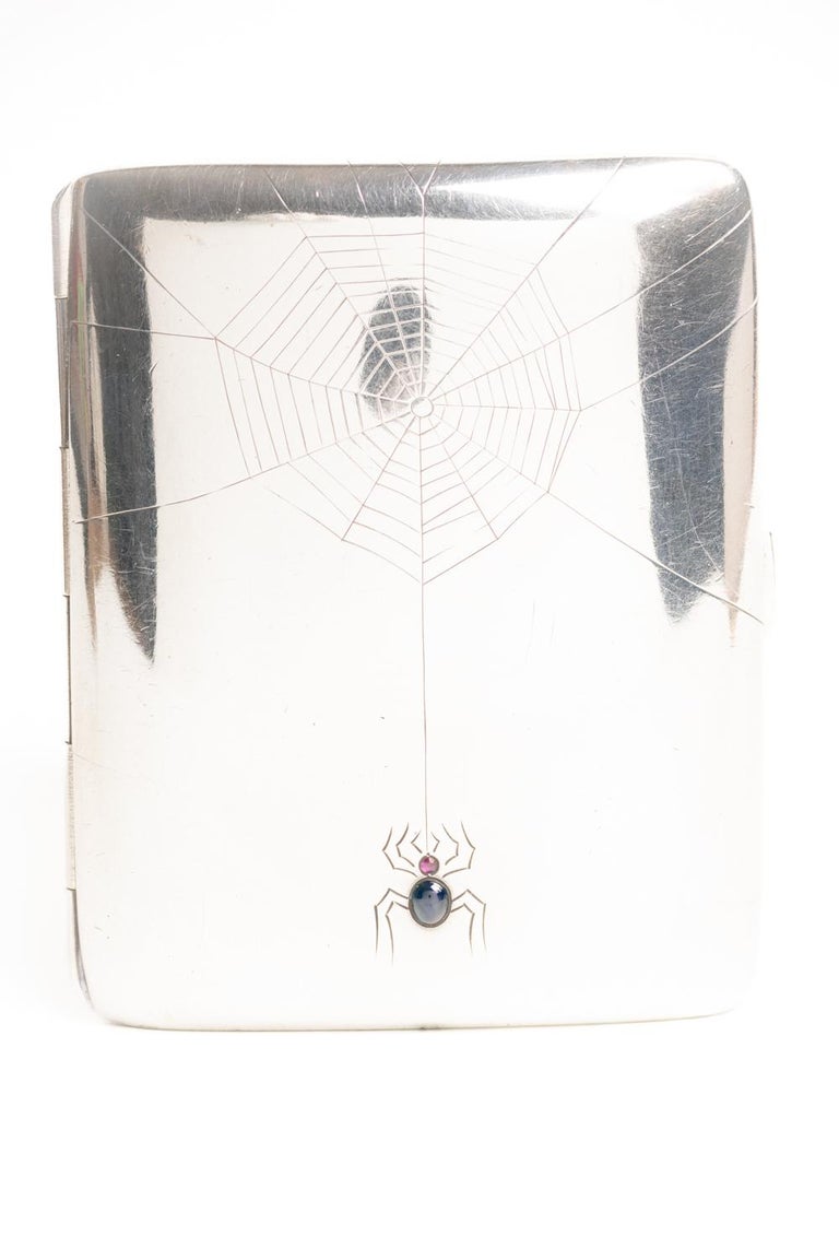 Jugendstil Austrian Sterling Silver Cigarette Case For Sale at 1stDibs