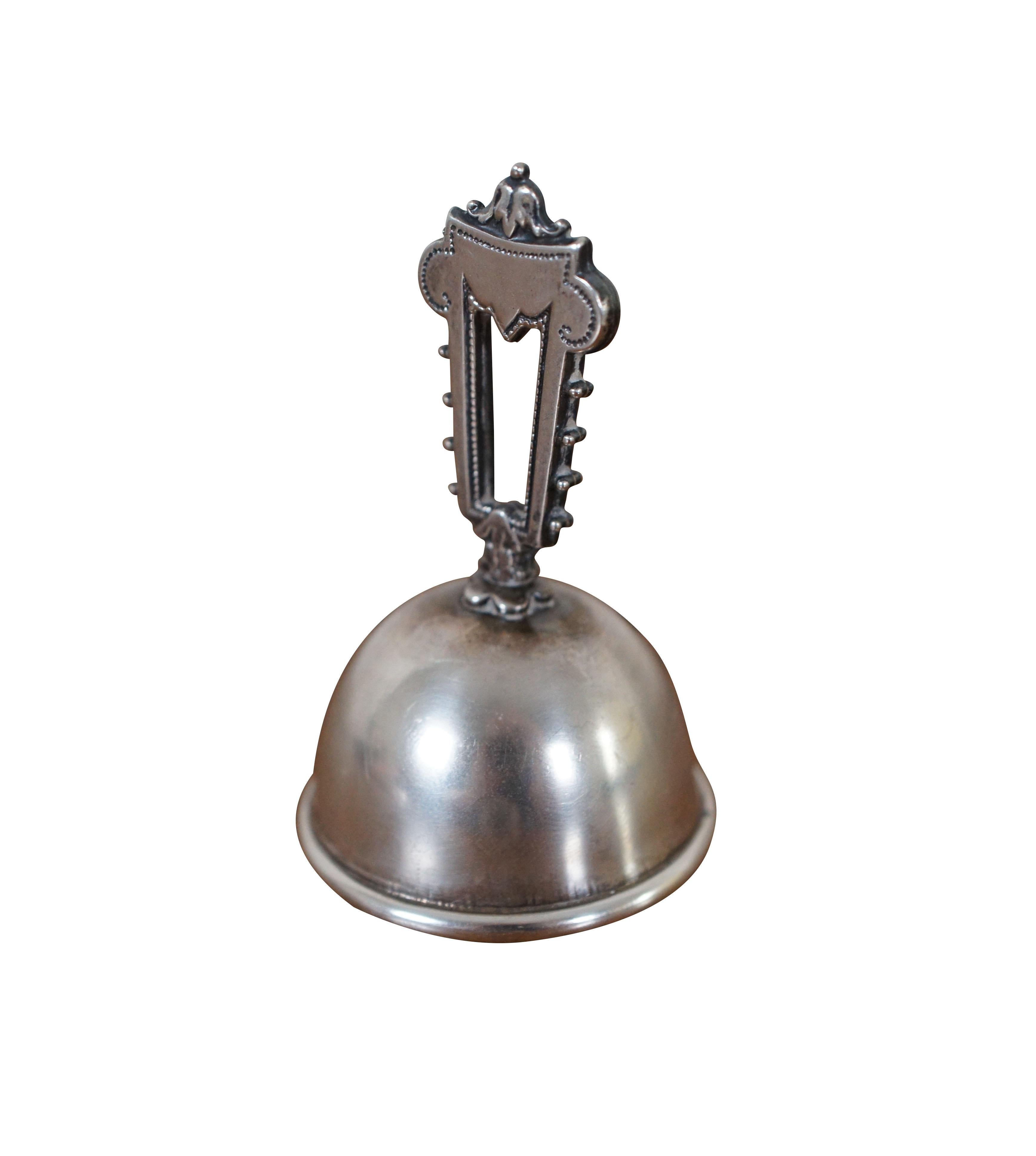 Antique JWR Sterling Silver .925 Dinner Table Butler Service Call Bell ...