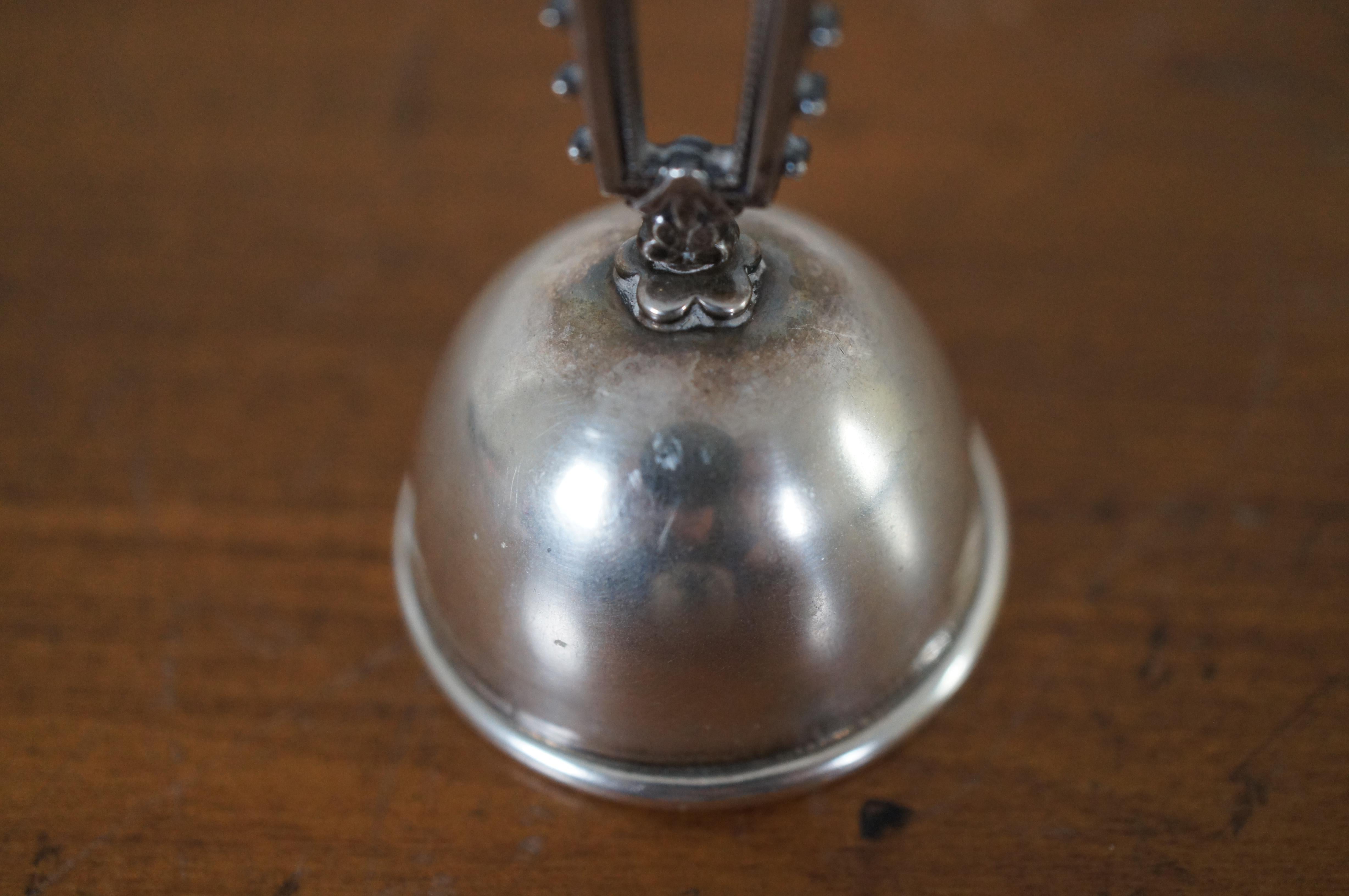 Antique JWR Sterling Silver .925 Dinner Table Butler Service Call Bell ...