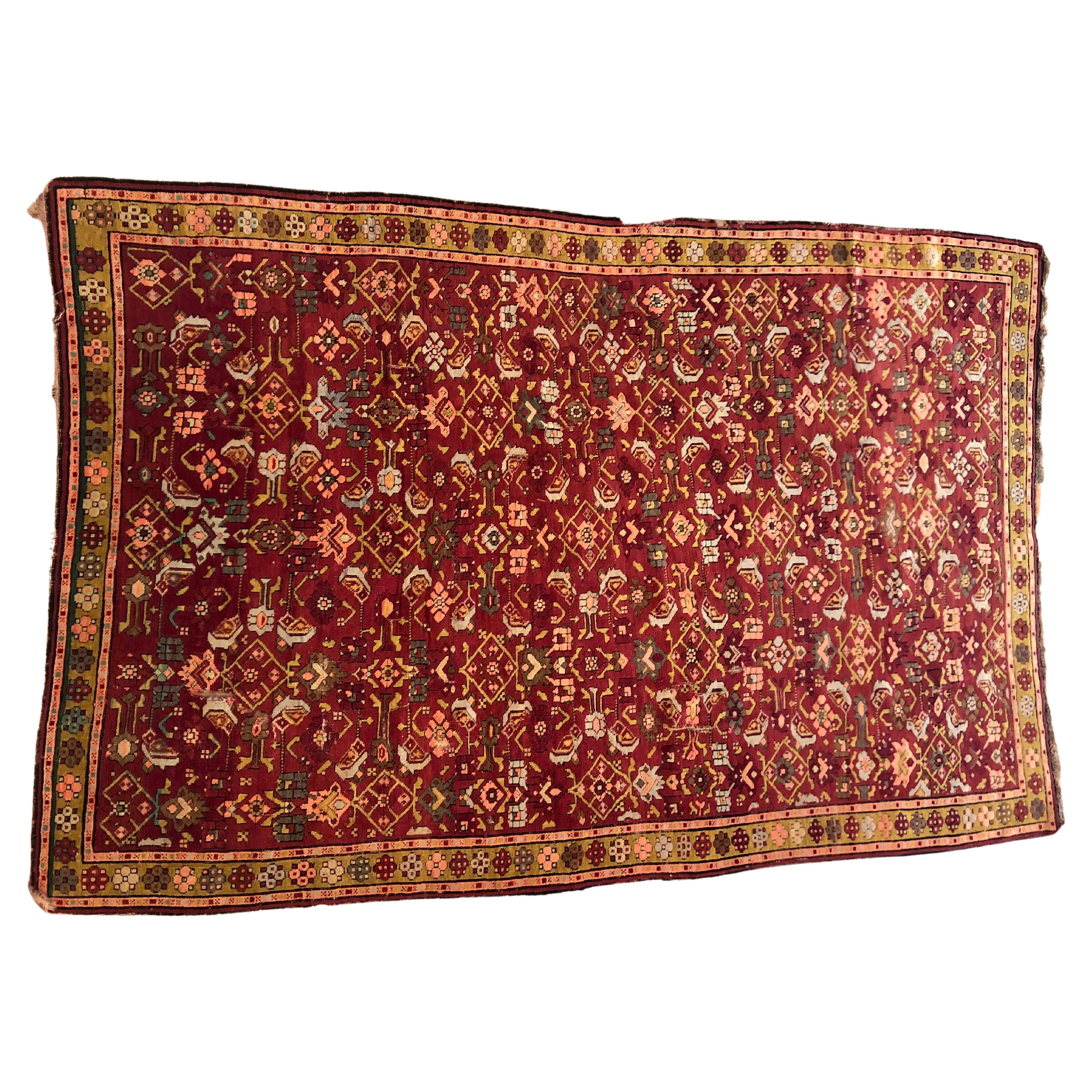 Antique Karabagh Carpet from Armenia, 19th Century, in Red and Green ...