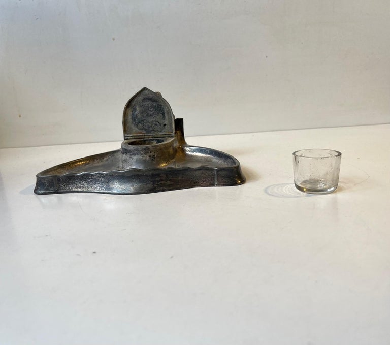 Antique Kayserzinn Pewter Inkwell with Lovebirds, German, 1910s For ...