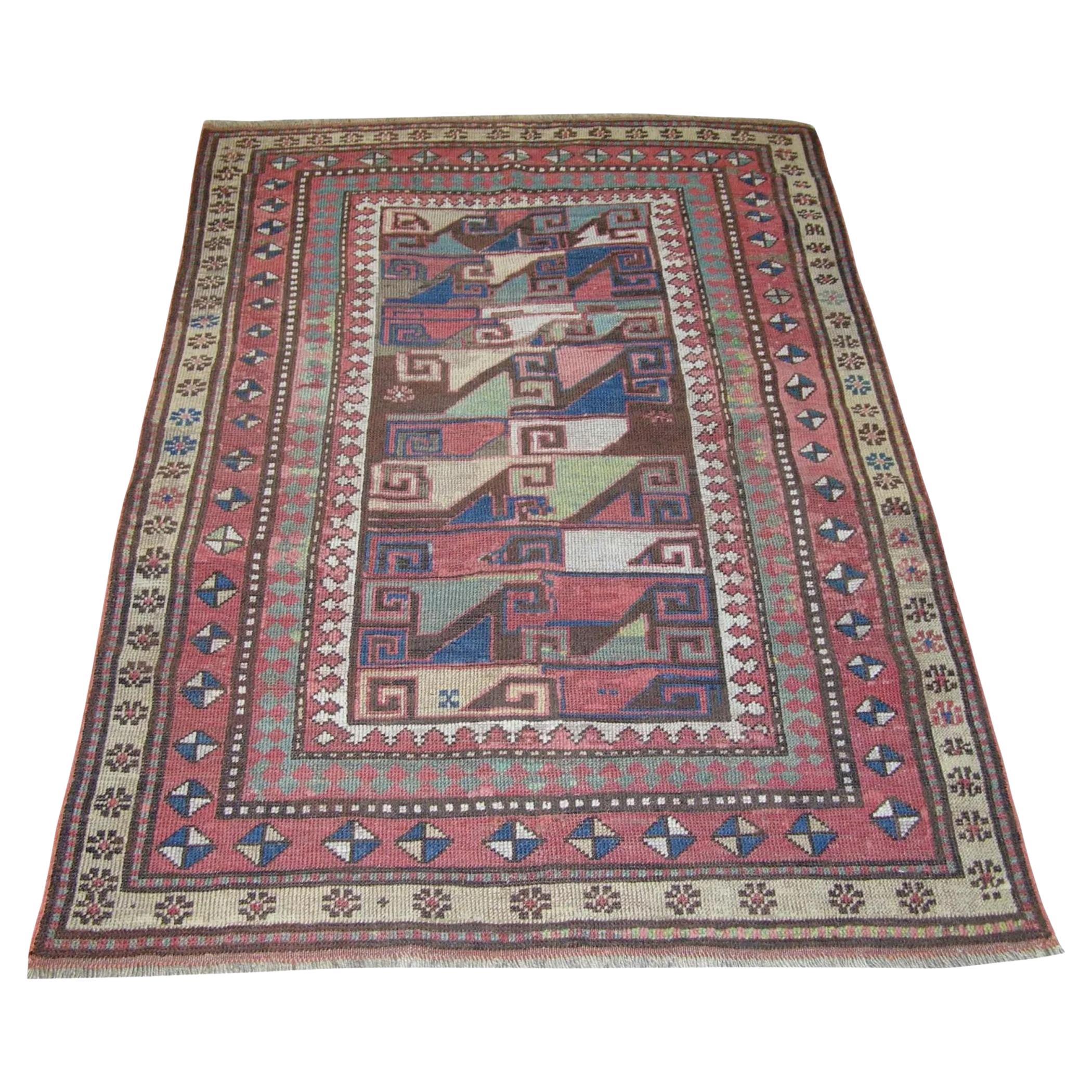 Antique Kazak Geomeric Design 5'x3'5'' For Sale at 1stDibs
