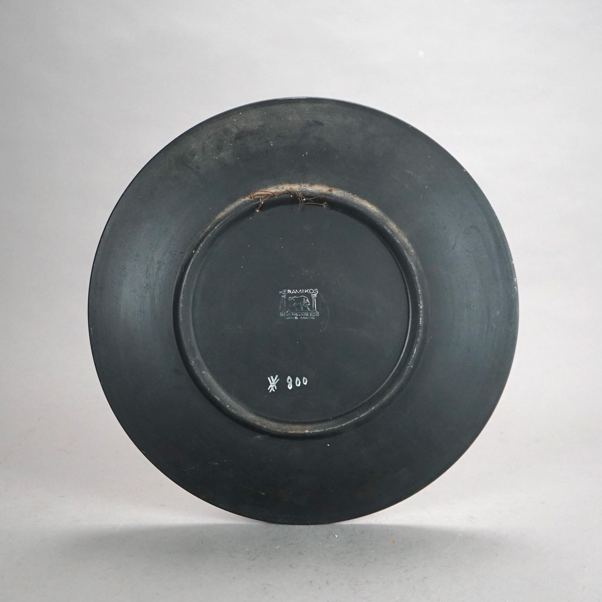 Antique Keramikos Neoclassical Pottery Charger with a Classical Woman ...