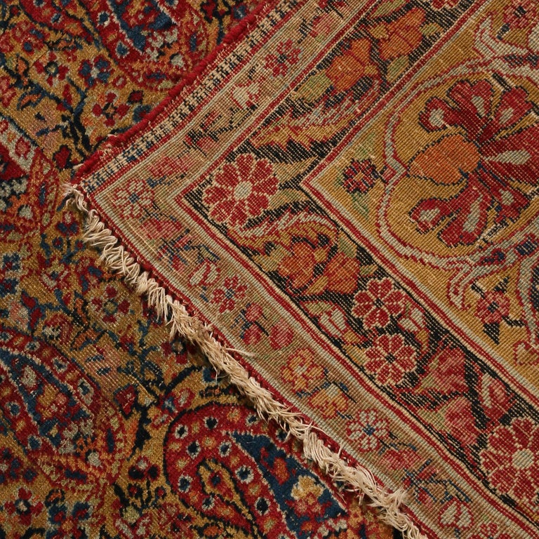 Antique Kerman Lavar Golden-Beige Wool Rug with Boteh Pattern by Rug ...