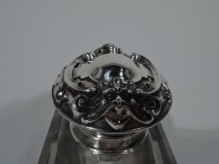 Antique Kerr Edwardian Classical Sterling Silver and Cut-Glass Inkwell ...