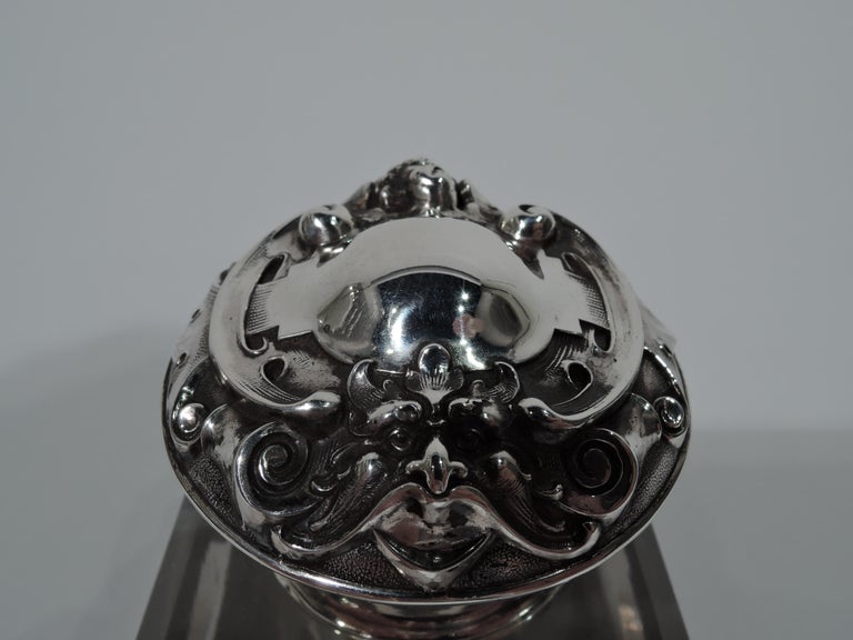 Antique Kerr Edwardian Classical Sterling Silver and Cut-Glass Inkwell ...