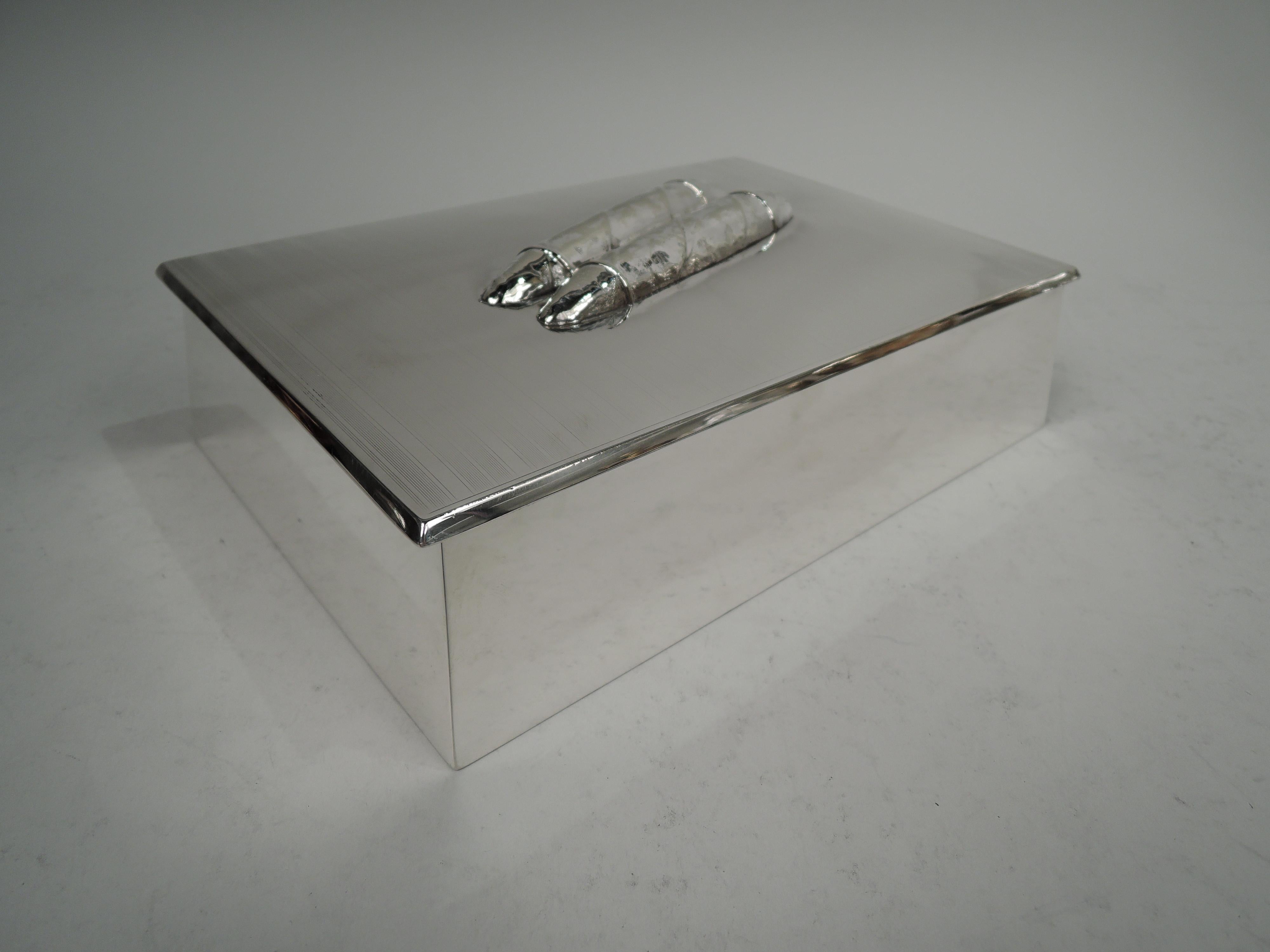 Antique Kerr Edwardian Sterling Silver Cigar Box For Sale at 1stDibs