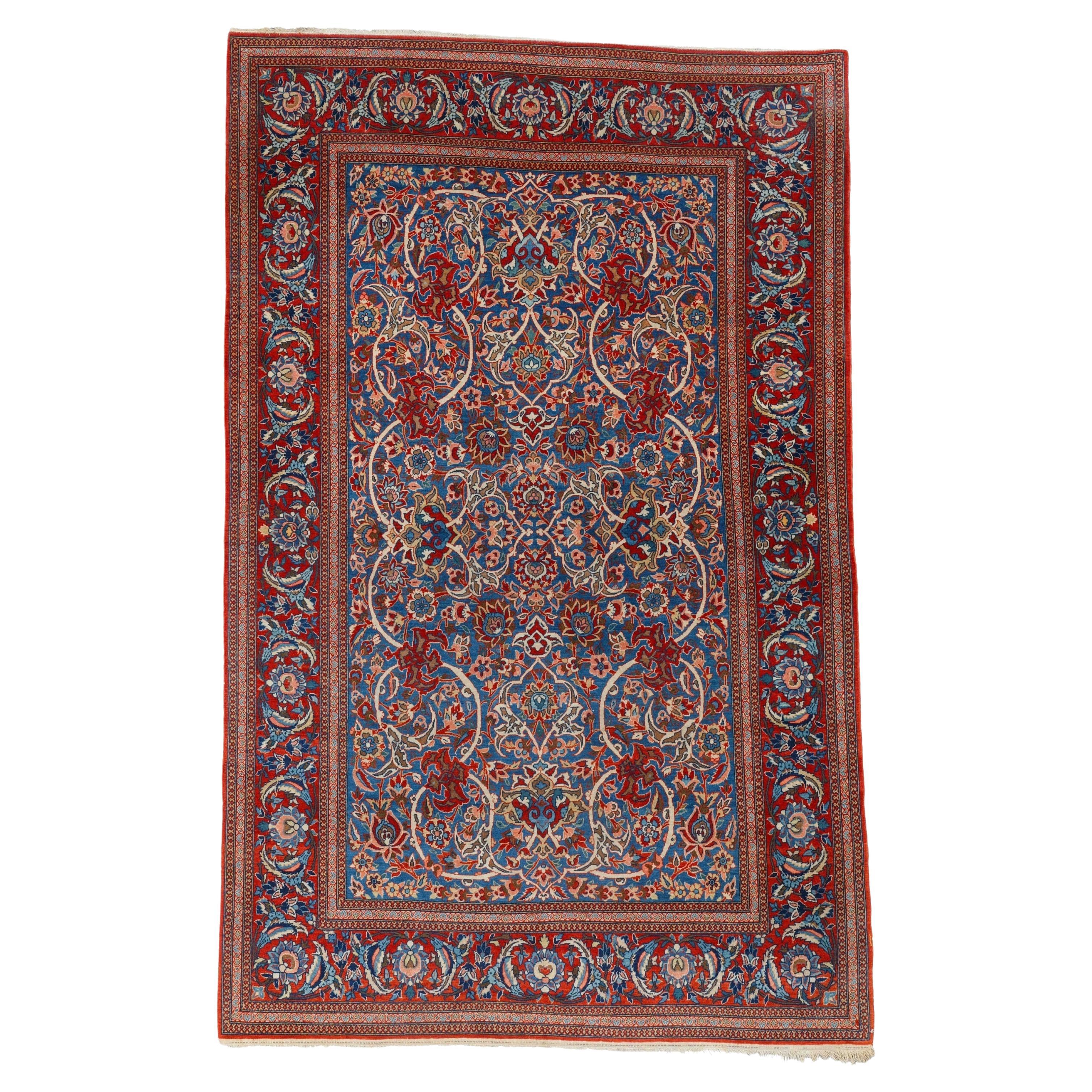 Antique Keshan Rug - Late of 19th Century Keshan Rug, Vintage Rug For ...