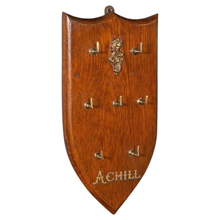 Antique Keymaster's Board, Scottish, Oak, Brass, Key Shield, Victorian ...