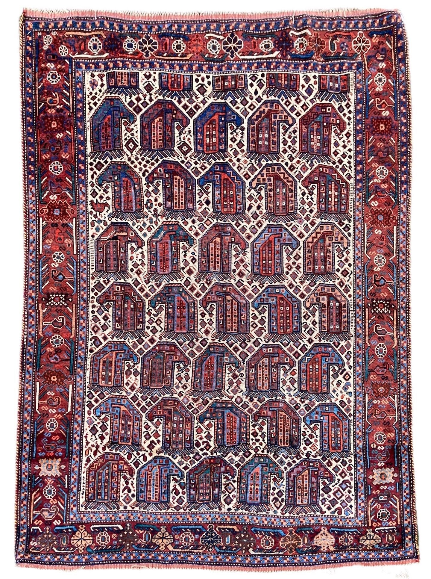 Antique Khamseh Rug 1.78m X 1.45m For Sale at 1stDibs
