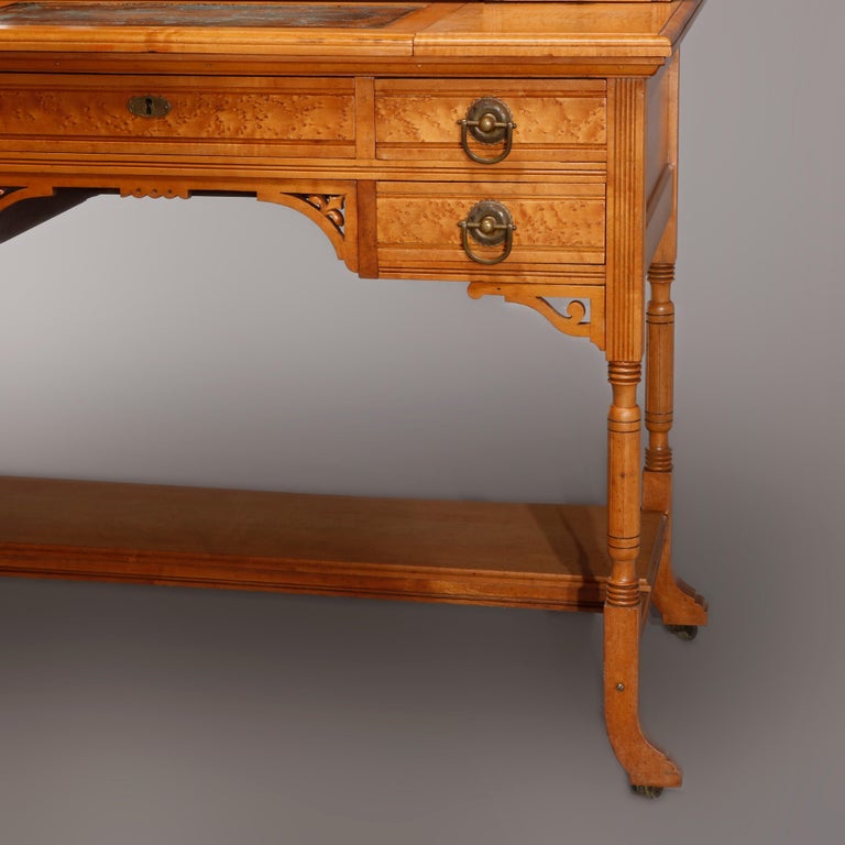 Antique Kimbel and Cabus Aesthetic School Birdseye Maple Ladies Desk ...