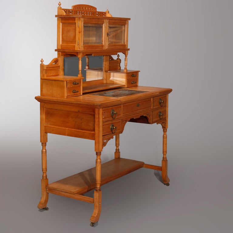 Antique Kimbel and Cabus Aesthetic School Birdseye Maple Ladies Desk ...