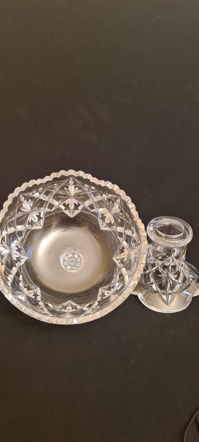 Antique large American brilliant Cut Crystal Punch Bowl by Hawkes For ...