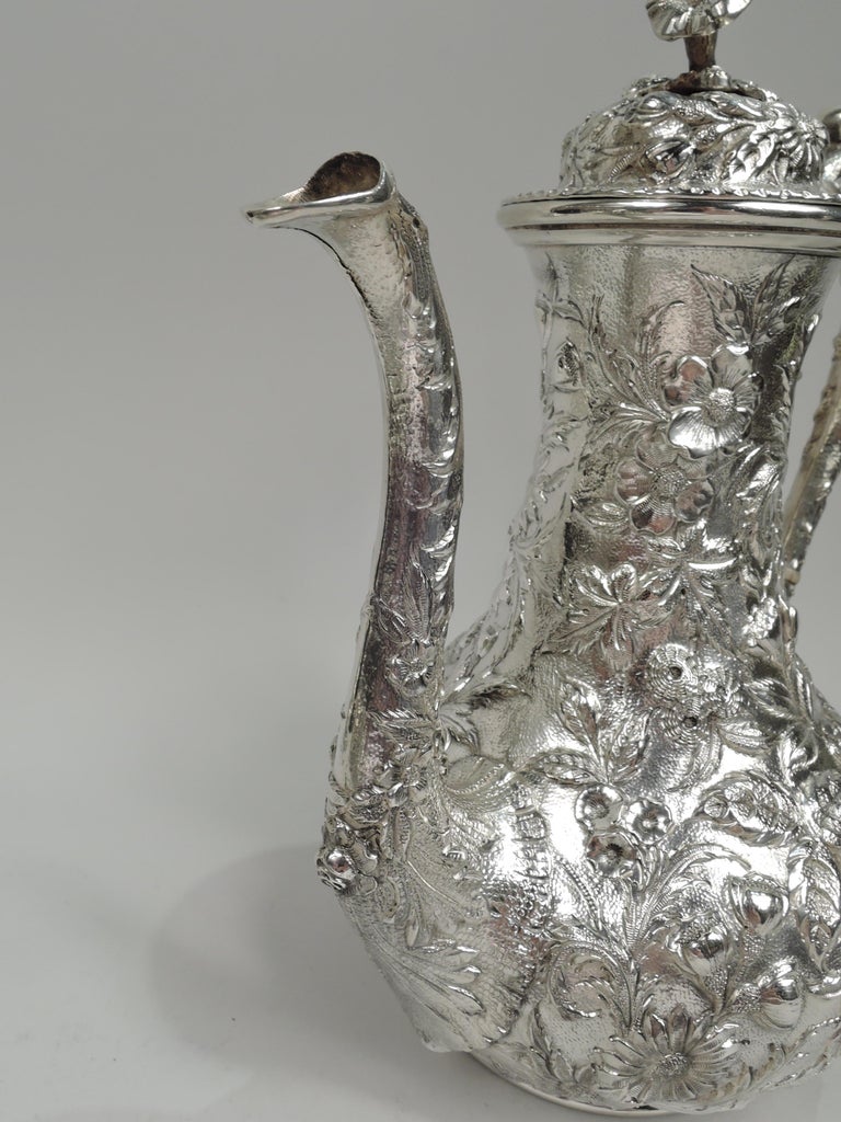 Antique Kirk Baltimore Repousse Sterling Silver 5-Piece Coffee and Tea ...