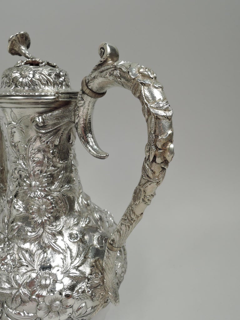 Antique Kirk Baltimore Repousse Sterling Silver 5-Piece Coffee and Tea ...