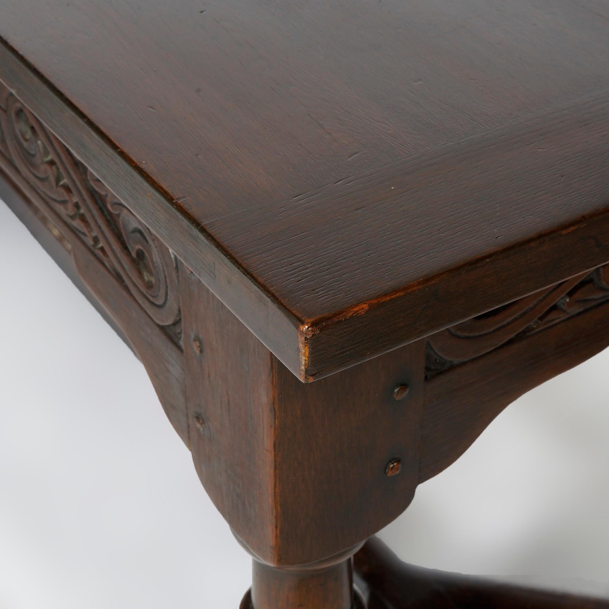 Antique Kittinger Carved Oak Long Sofa Table Circa 1910 at 1stDibs