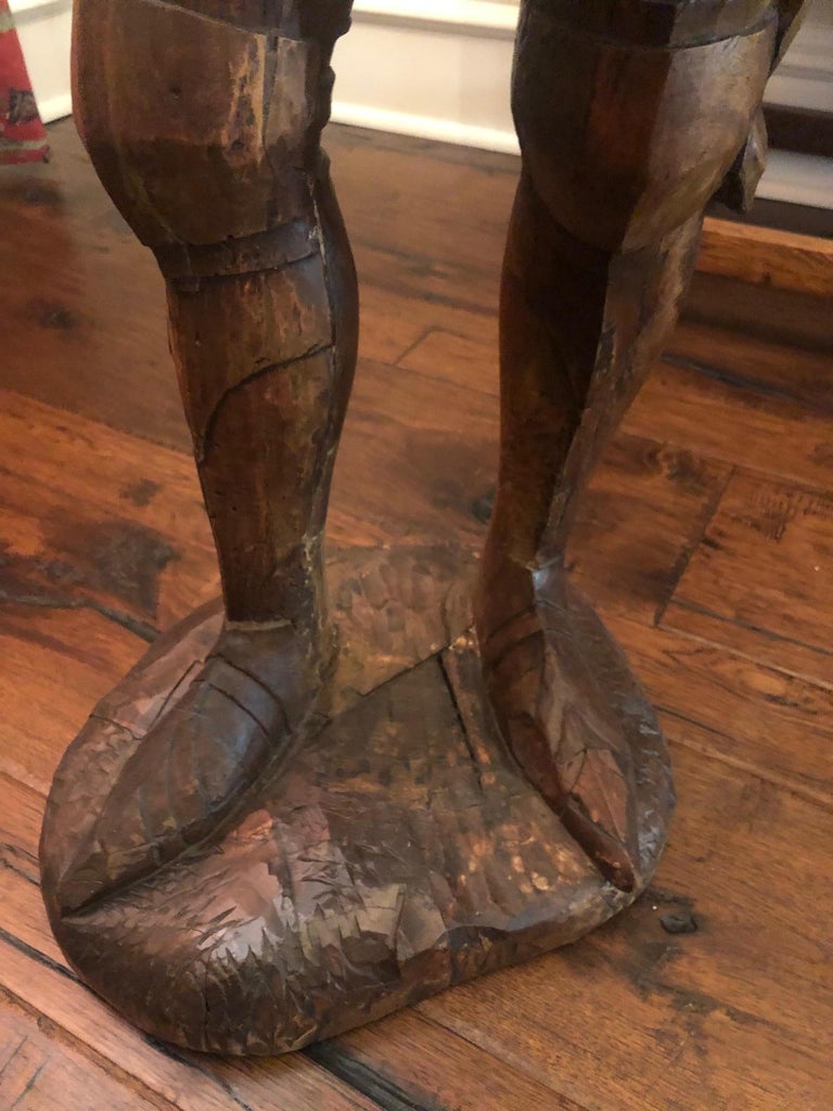 Antique Knight Saint Carved Statue Figure St. George Soldier Medieval ...