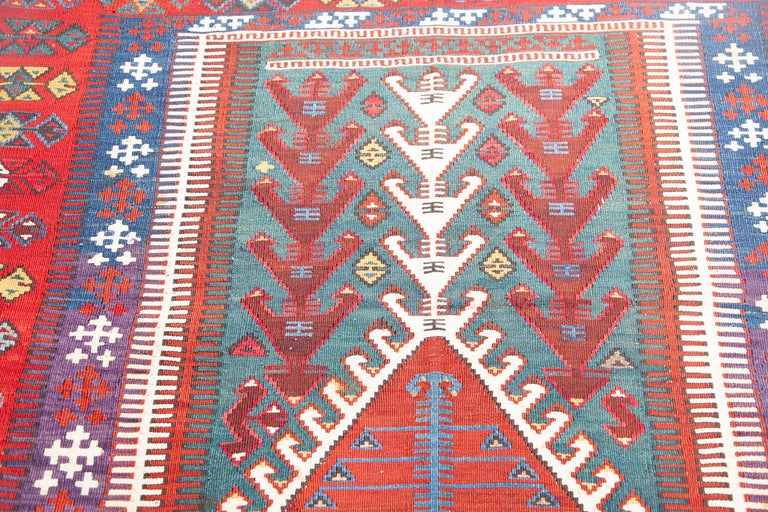 Antique Konya Obruk Kilim Central Anatolian Rug Turkish Carpet Metallic ...