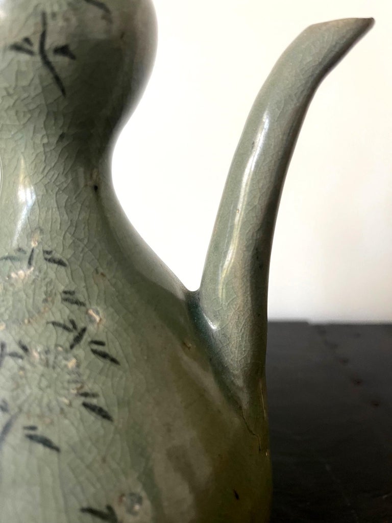 Antique Korean Celadon Ceramic Ewer with Slip Inlay Goryeo Dynasty at ...