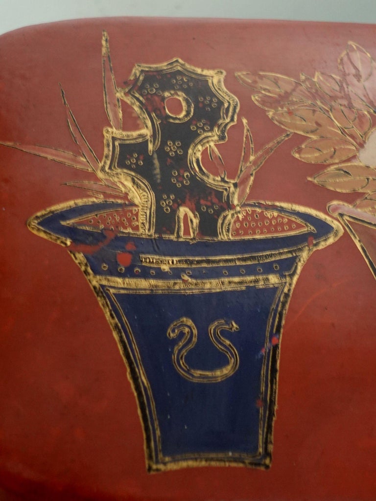 Antique Korean Cinnabar Lacquer Box with Lock For Sale at 1stDibs