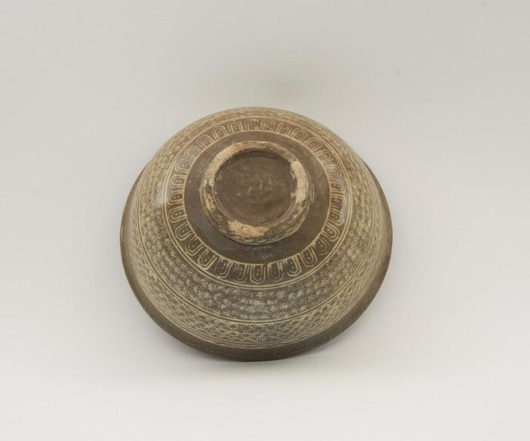 Antique Korean Joseon Dynasty Buncheong Ware Foliage Rimmed Bowl For ...