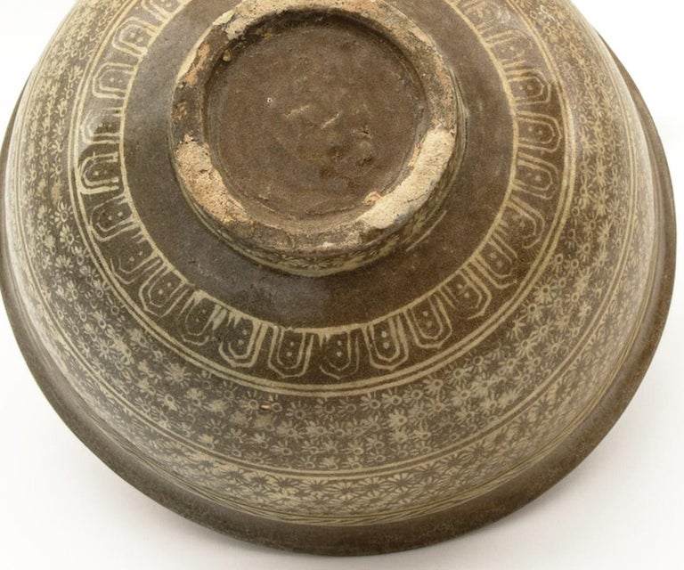 Antique Korean Joseon Dynasty Buncheong Ware Foliage Rimmed Bowl For ...