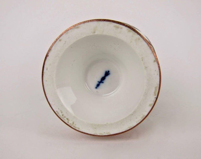 Antique KPM Berlin Porcelain Vase with Art Nouveau Copper Overlay at ...