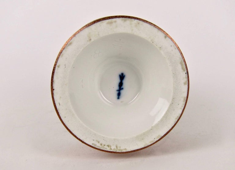 Antique KPM Berlin Porcelain Vase with Art Nouveau Copper Overlay at ...